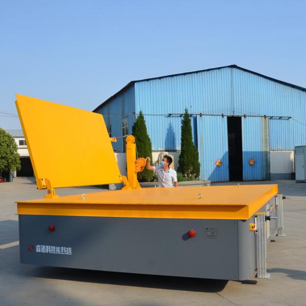 Quality Heavy Duty Steerable Electric Flat Car , 5T Material Handling Trolley Stepless for sale