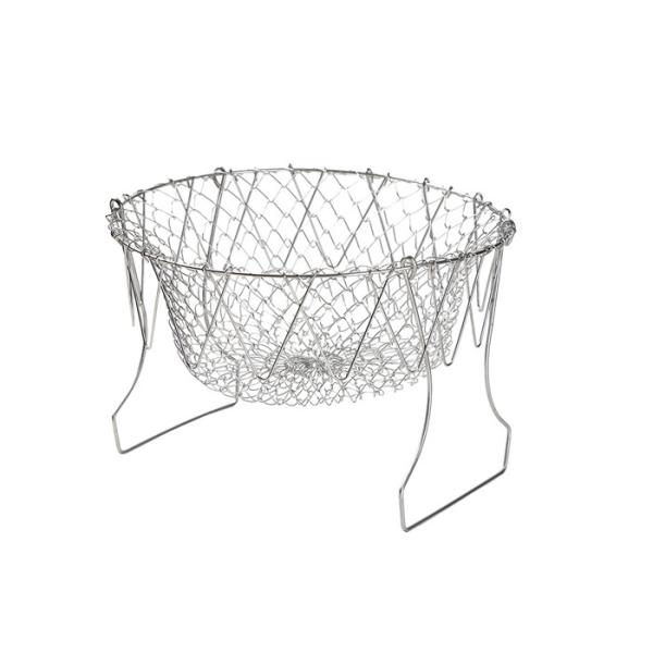 Quality 300g Stainless Steel Mesh Filter Baskets Foldable Strainer Colander For Frying for sale