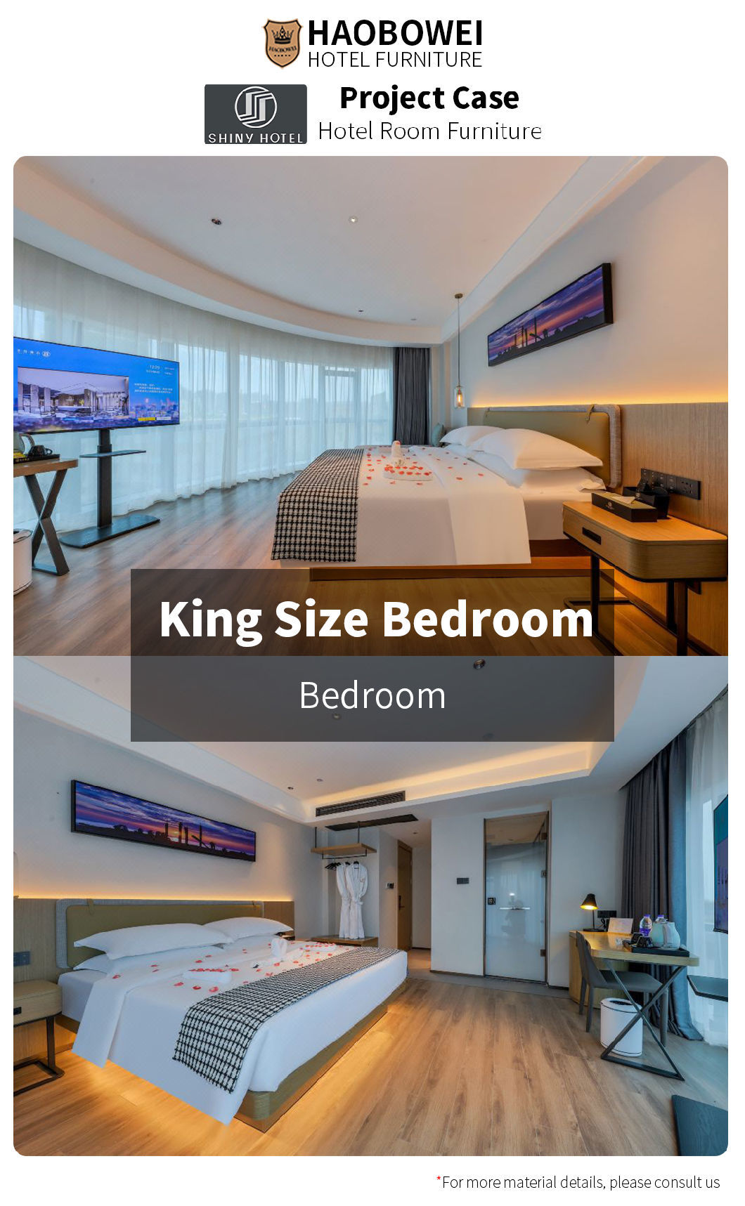 Wholesale Resort Hotel Foshan Modern Luxury Standard King Size Bedroom Furniture Set