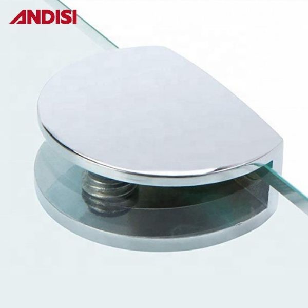 Quality Kitchen Furniture Hardware Wall Mount Glass Shelf Support Bracket Clamp Clip 12.5*48mm for sale