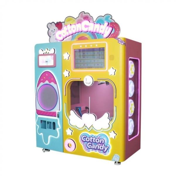 Quality Marshmallow Floss Cotton Candy Vending Machine Coin Pusher 220V for sale