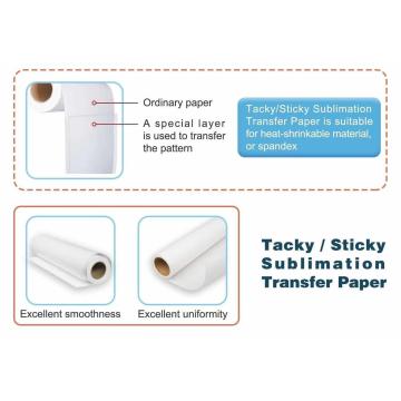 Matte Surface Sublimation Heat Transfer Paper 100GSM 44 / 64 Inch