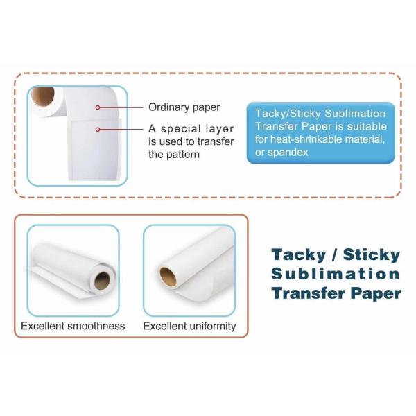 Quality Matte Surface Sublimation Heat Transfer Paper 100GSM 44 / 64 Inch for sale
