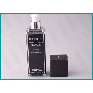 Quality 40 ML Square MS Resin Cosmetic Pump Bottle , Classic Cosmetic Lotion Bottles for sale