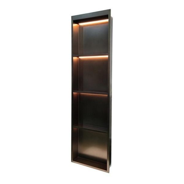 Quality Convenient Brushed Surface Finish Stainless Steel Shower Niche with Recessed Storage for sale