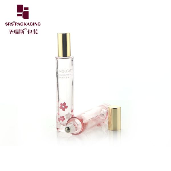 Quality 15ml Luxury Design Glass Roll On Bottle with SUS304 Steel Ball for Perfume and for sale