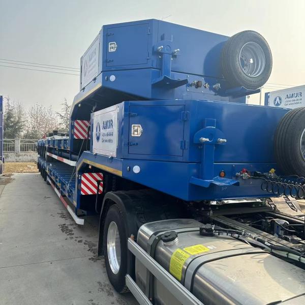 Quality 20ft 40ft 2 Axles 3Axles Extendable Lowbed Lowboy Flatbed Semi Trailer Truck for for sale