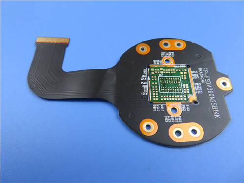 Quality Double Layer Flexible Printed Circuit (FPC) With Black Coverlay and FR4 as for sale