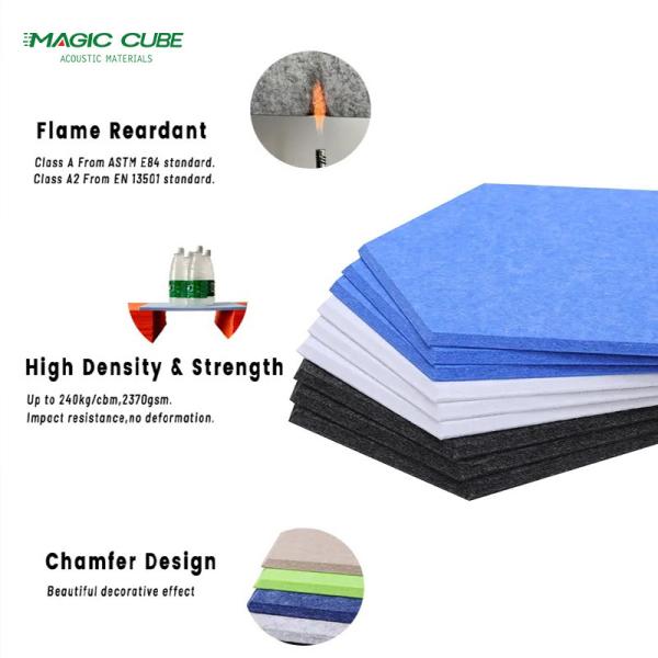 Quality 9mm Dustproof PET Polyester Acoustic Panels Customized For Home for sale