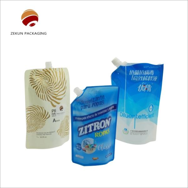 Quality PET/OPP/AL Liquid Spout Bags Liquid Detergent Pouch CMYK Color for sale