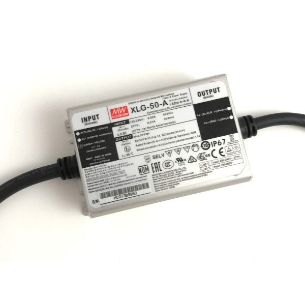 Quality 50W Constant Current LED Power Supply 24v 36v 48v 54v MEANWELL Drivers For LED Lights for sale