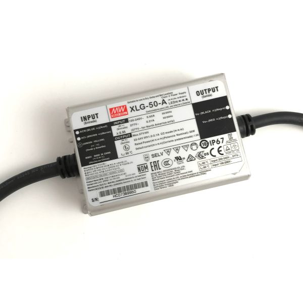 Quality MEAN WELL XLG-50-A 50W Constant Power Mode LED Driver 1000mA Adjustable 0.53-2.1A 22-54VLED Driver for sale