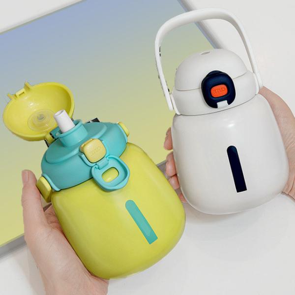 Quality White Flask Insulated Tumblers for Women 450ml Double Wall Cute Cartoon Kids Portable for sale