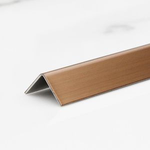Quality L Shaped Tile Edge Trim Color PVD Coated Rose Blonde Finish Stainless Steel for sale