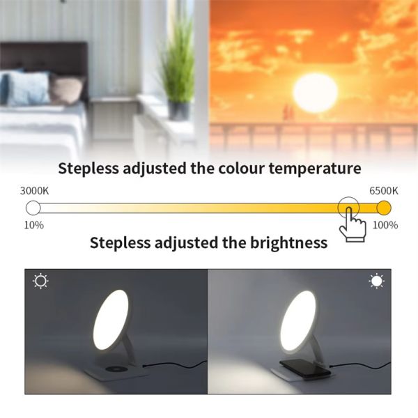 Quality 049 Kilogram Customizable Logo Wireless Charging Function Lamp 10000 Lux Led for sale