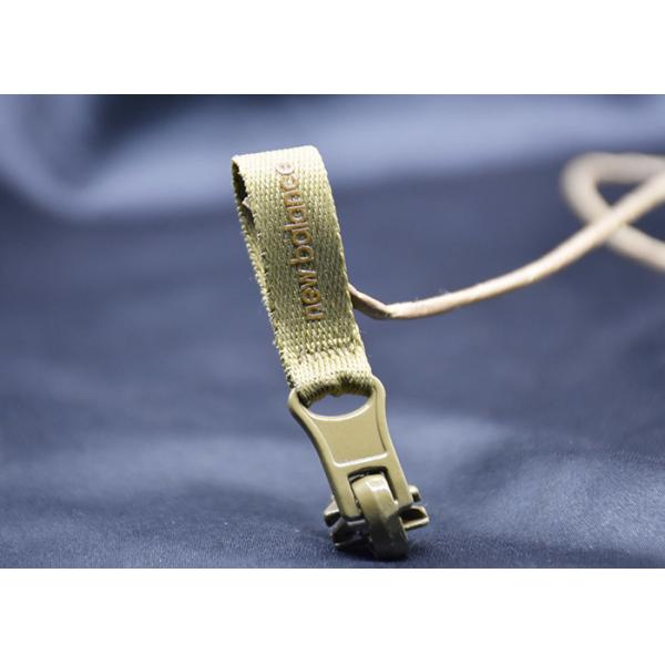 Quality Garment / Packback Different Coloured Metal Zip Sliders With Woven Labels for sale