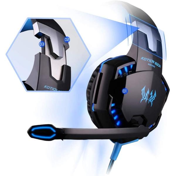 Quality Kotion Each G2000 50mm 2.2kohm 2.2m Stereo Gaming Headset for sale