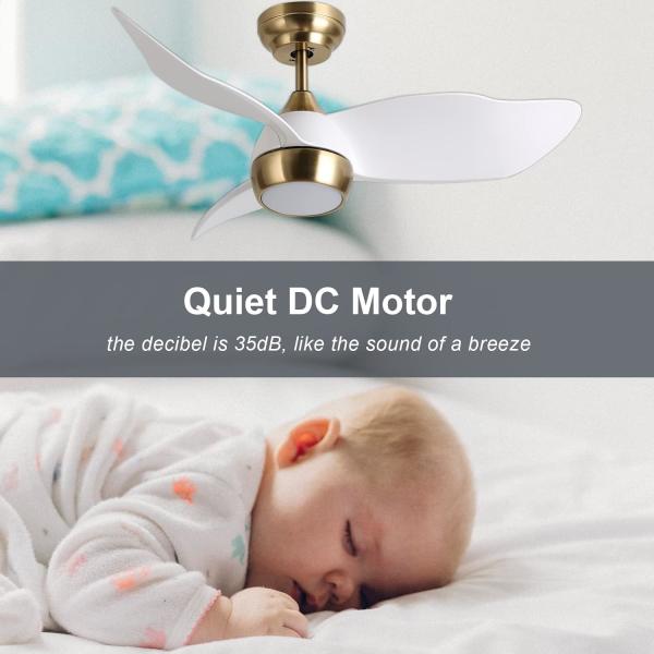 Quality Smart White Ceiling Fan With 6 Adjustable Speeds and Voice Control for sale