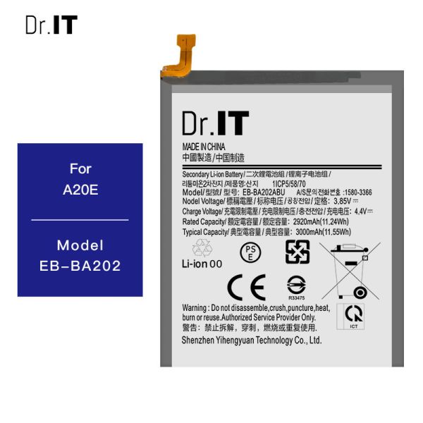 Quality OEM ODM 3000mAh Lithium Ion Phone Battery Samsung A20E High Precision for sale