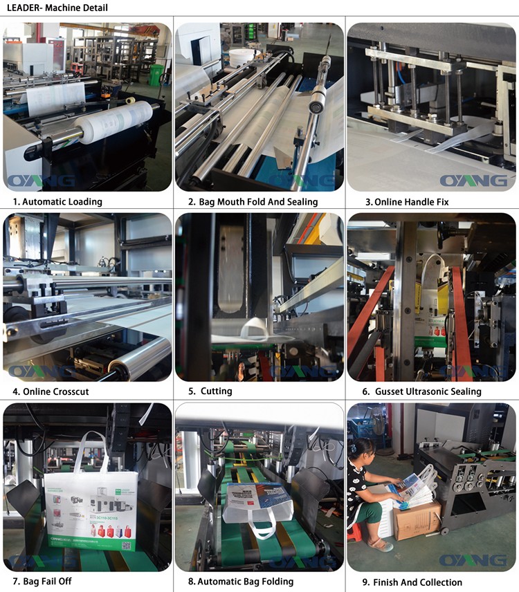 The most popular of full automatic pp non woven fabric coated shopping box bag making machine with handle