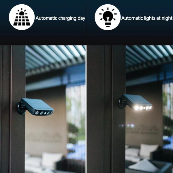 Quality Adjustable Security 600lm 120degree Solar Motion Sensor Wall Light PC+ABS for sale