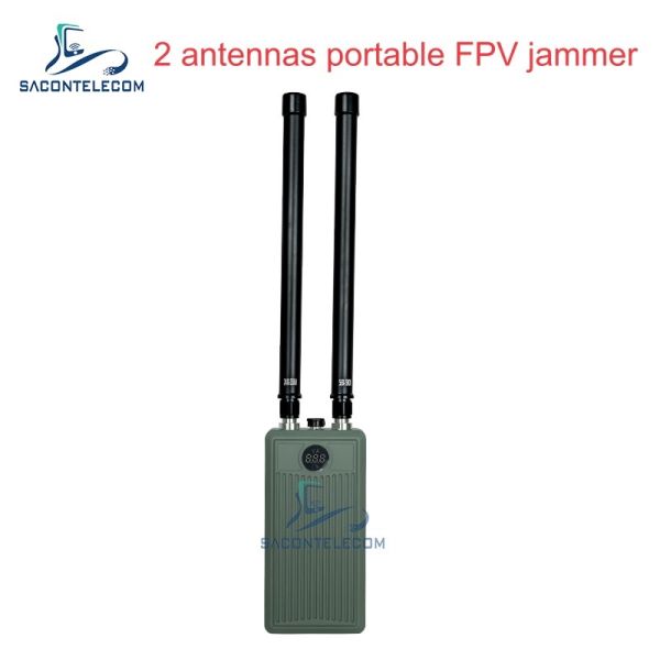 Quality Portable 2 Bands Handheld Anti Drone Jammer with 60W Output Power and 32000Mah Battery for sale