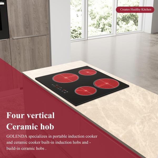 Quality Temperature Control 3 Zone Built In Ceramic Hob Cooktop Frameless for sale