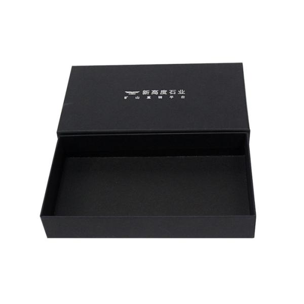 Quality OEM Cardboard Packaging Box , Rigid Set Up Gift Boxes UV Coating Black for sale