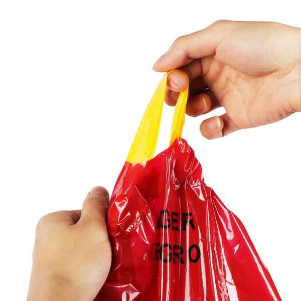 Quality 85cm*65cm HDPE LDPE Autoclave Biohazard Bags Drawstring Deisgn for sale