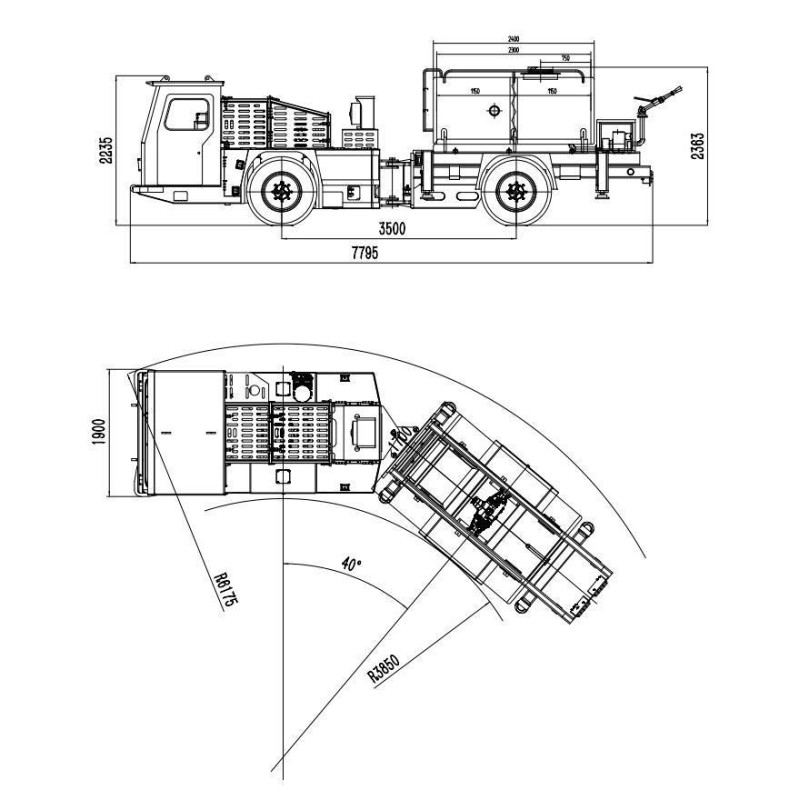 Underground Fire Fighting Vehicle Water Tank Carrier Service Vehicle for Mining