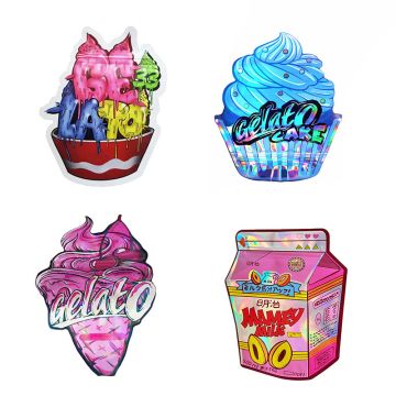 Quality Ice Cream Shape Custom Die Cut Bags All Colors Support Printing With Zipper Top for sale