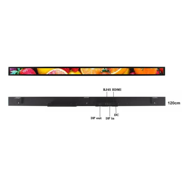 Quality 120cm Supermarket Shelf Edge Stretched Bar LCD Display for sale