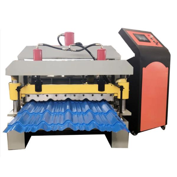 Quality Iron 0.8mm Corrugated Roofing Sheet Roll Forming Machine Hydraulic Cut for sale