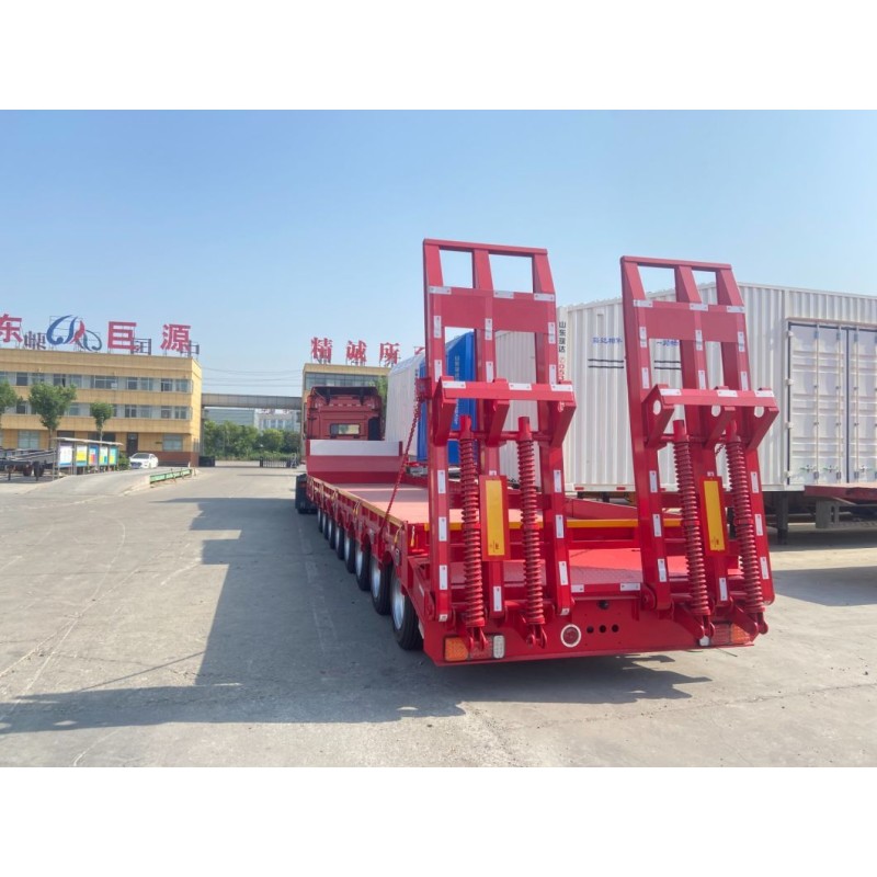 7 Axle Heavy Low Bed/Lowbed Ramp/Drop Deck Flatbed/Skeleton Semi Truck Trailer