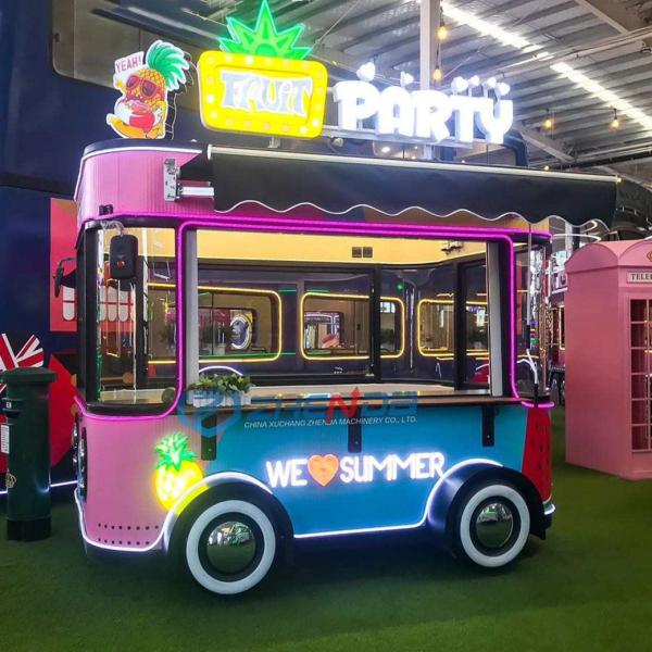 Quality 4 Road Wheels Electric Mobile Snack and Beverage Catering Van for sale