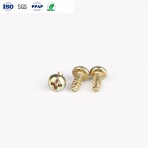 Quality Golden Carbon Steel Pan Head Decorative Screws M1.0-M8 for Furniture for sale