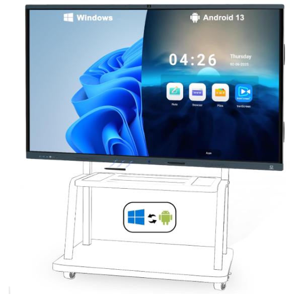 Quality 86 inch 4K Smart Interactive Whiteboard Android Windows Dual System 20 points for sale