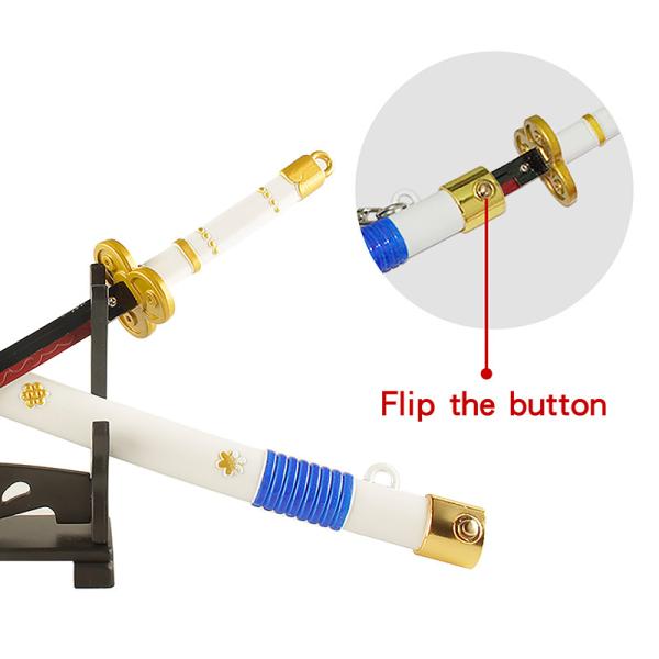 Quality One Piece Ame No Habakiri Zinc Alloy Automatic Elasitc Moving Sword for sale