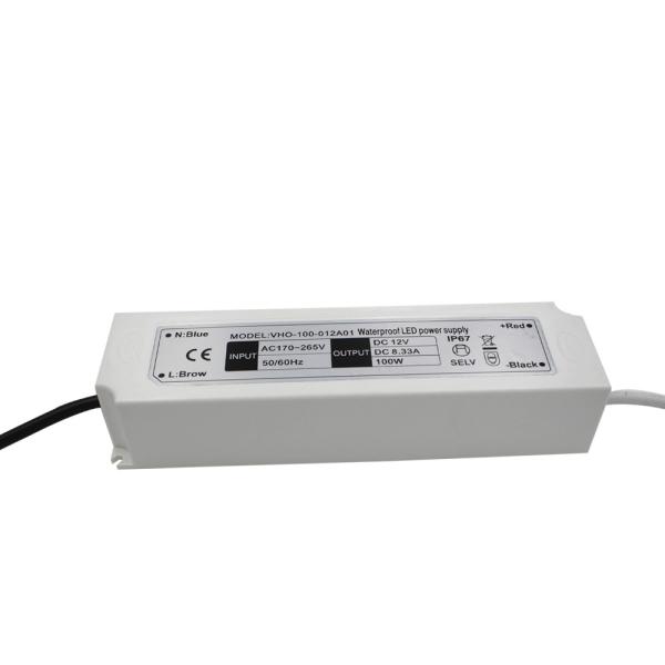 Quality 100W 12 Volt LED Strip Driver Refrigerator Cooler Waterproof Plastic Power Supply for sale