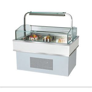 china Sandwich Refrigerated Cake Display Case Square Shape Glass Cake Cabinet