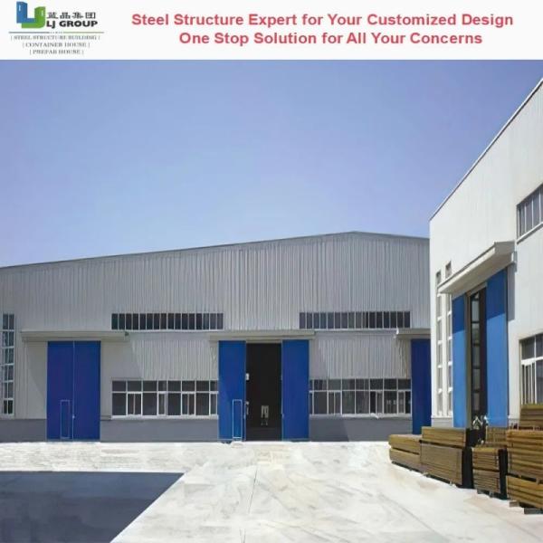 Quality Truss Structure Steel Pre Engineered Buildings PVC Window Roll Up Door for sale