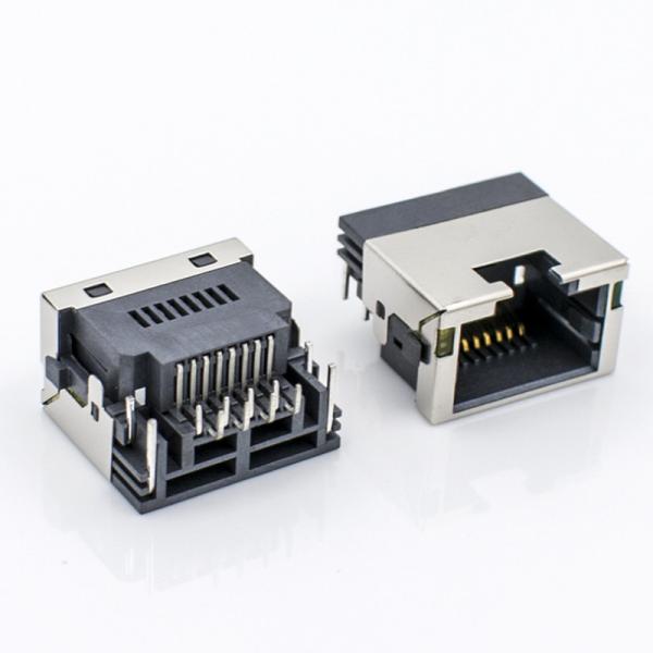 Quality Female RJ45 Modular Jack , Offset Jack Shielded Mini RJ45 Connector For Panel for sale