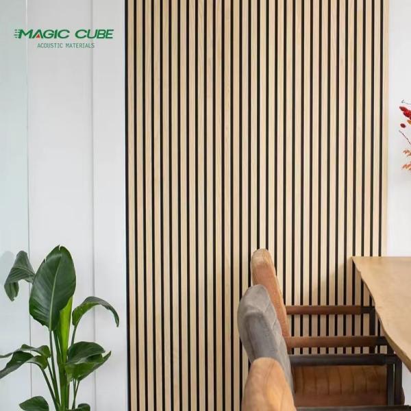 Quality 2400*600*21 mm Akupanel Soundproofing Panel for Interior Wall Veneer Wooden Acoustic for sale