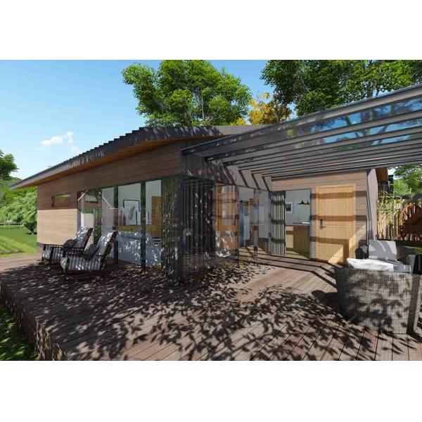 Quality Deluxe Wood Luxury Prefab House Duplex Aluminium House Kit With Garden for sale