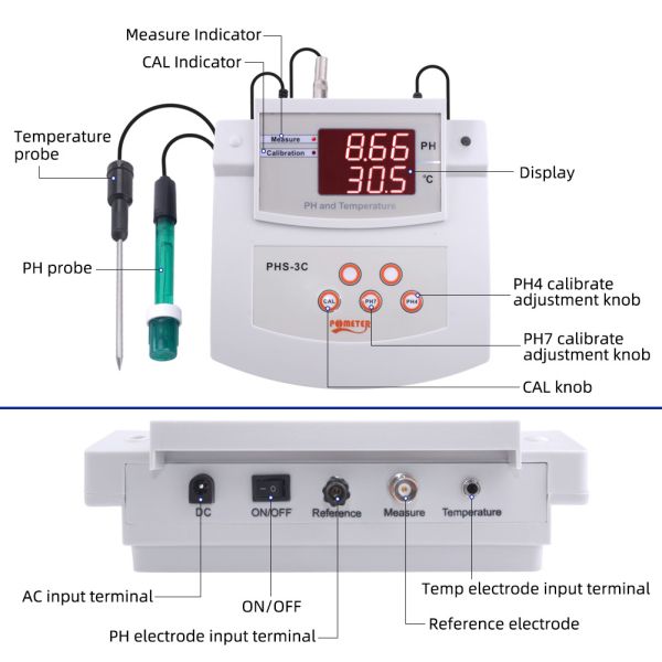 Quality PHS-3C Auto Calibration Digital PH Meter with 0-14.00PH Range and 2 Points for sale
