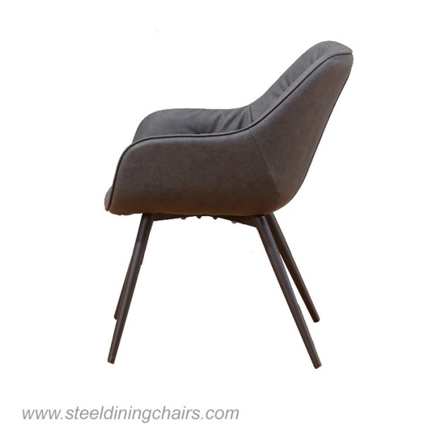 Quality Black Punctiform Metal Upholstered Dining Chair for sale
