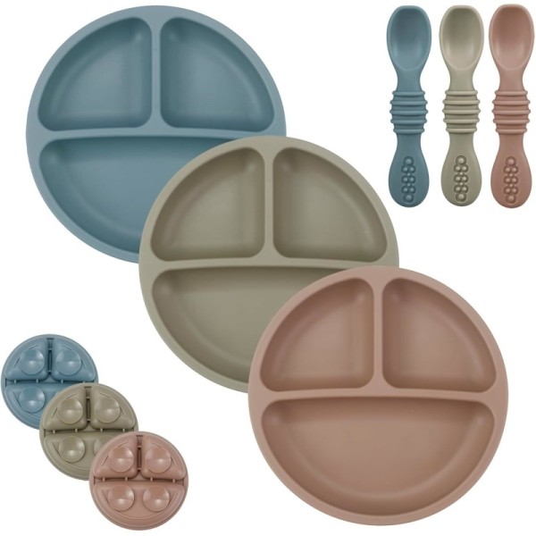 Quality Silicone Suction Plates for Toddlers Non-Slip Baby Feeding Plates for sale