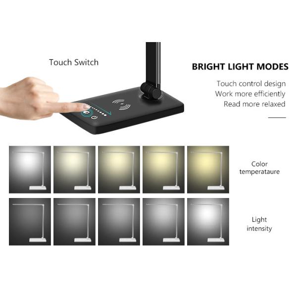 Quality Alu Touch Switch Desk Lamp 10W QI Wireless Charging Pad for sale