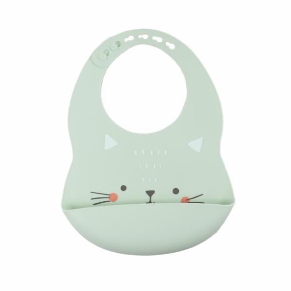 Quality Printing Animal Pattern Silicone Baby Bib Waterproof Antibacterial for sale