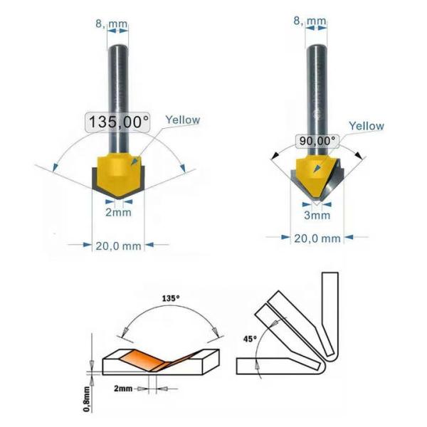 Quality Carbide 90 Degree Woodworking Router Bit V Groove Router Wood Cutter 55HRC for sale